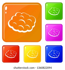 Round Cloud Icons Set Collection Vector Stock Vector (Royalty Free ...