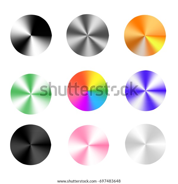 Round Cone Metal Gradients Set Vector Stock Vector (Royalty Free ...