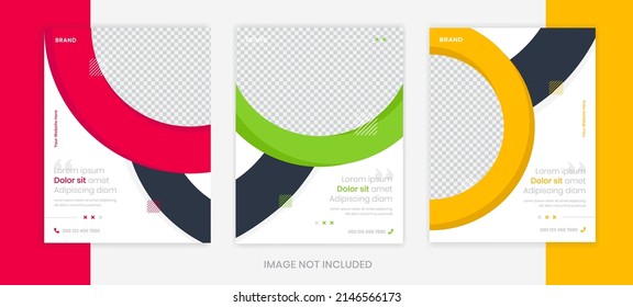 Round Corporate Flyer Design Template Collection Stock Vector (Royalty ...