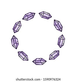 Round Crystal Frame On White Background Stock Vector (Royalty Free ...