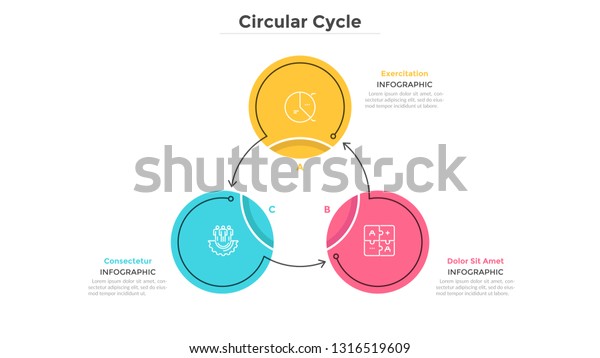 Round Cyclical Chart 3 Colorful Circular Stock Vector (Royalty Free ...