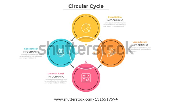 Round Cyclical Chart 4 Colorful Circular Stock Vector (Royalty Free ...