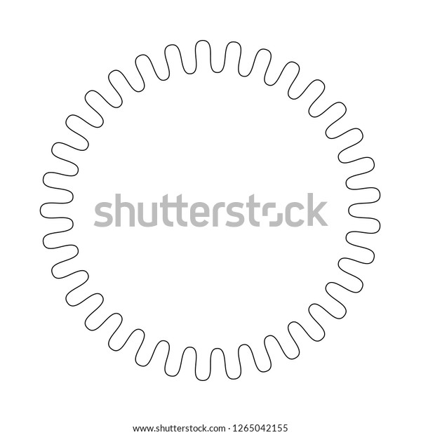 Round Decorative Border Frame Wavy Line Stock Vector (Royalty Free ...