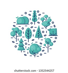 Round Design Simple Tree Icons Modern Stock Vector (Royalty Free ...