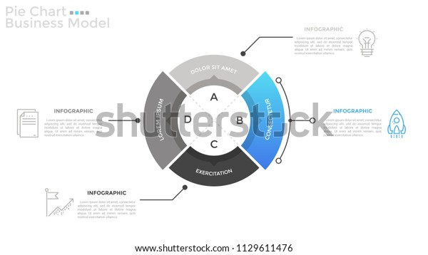 Round Diagram Divided Into 4 Parts Stock Vector (Royalty Free) 1129611476