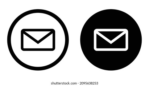 Round Email Icon Vector Illustration Set Stock Vector (Royalty Free ...
