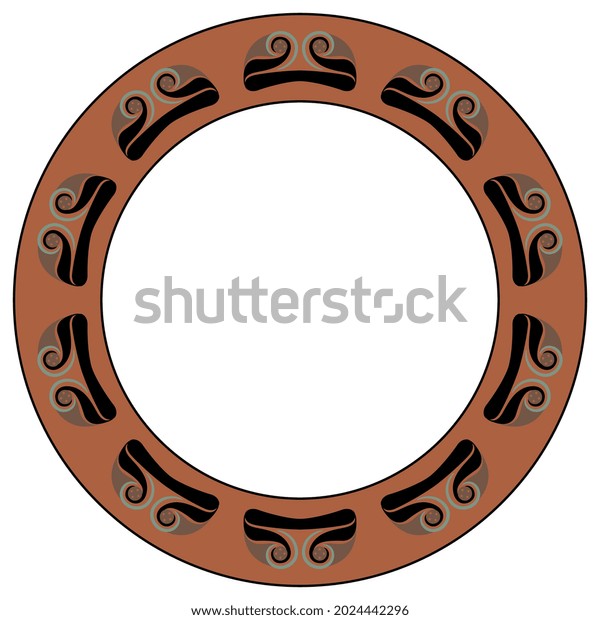Round Ethnic Frame Native American Spiral Stock Vector (Royalty Free ...