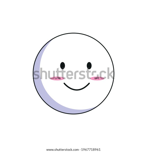 Round Facial Expression White Smile Stock Vector (Royalty Free ...