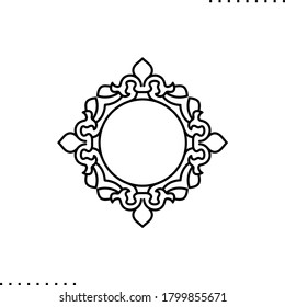 Round Filigree Arabic Frame Vector Icon Stock Vector (Royalty Free ...
