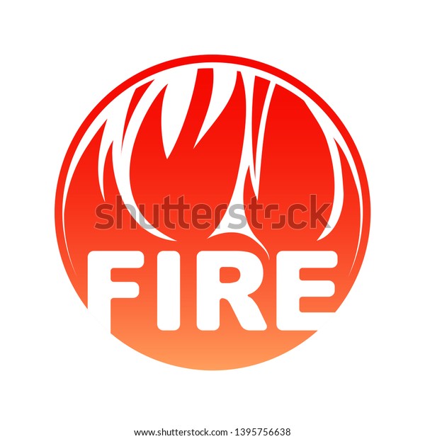 Round Fire Logo Red Circle Flaming Stock Vector (Royalty Free) 1395756638