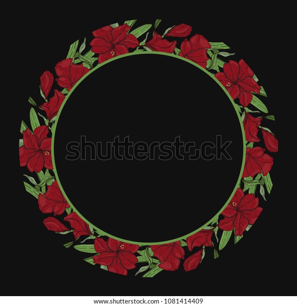 Round Floral Border Frame Can Be Stock Vector (Royalty Free) 1081414409 ...