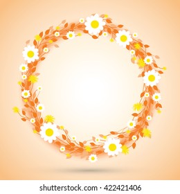 Round Floral Daisy Pattern Stock Vector (Royalty Free) 422421406 ...
