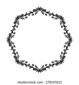 Round Floral Frame Ornamental Pattern Vector Stock Vector (Royalty Free ...