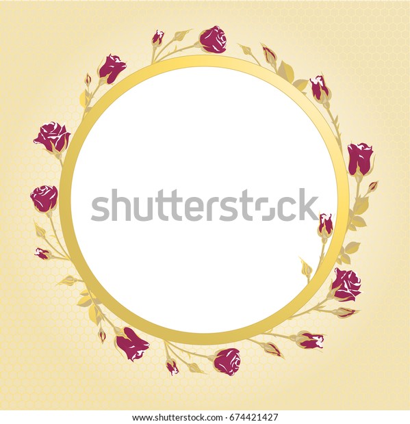 Round Flower Frame Red Roses Floral Stock Vector (Royalty Free ...