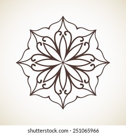Round Flower Pattern Circular Ornament Design Stock Vector (Royalty ...