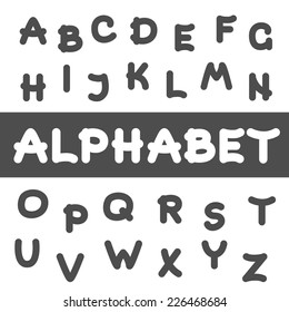 Vektor Stok Round Font Vector Alphabet Illustration (Tanpa Royalti ...
