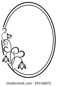 Round Frame Contour Flowers Stock Vector (Royalty Free) 391168159
