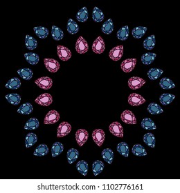 Round Frame Crystal Gems Backgrounds Mosaic Stock Vector (Royalty Free ...
