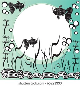 Round Frame Goldfishgraphic Stock Vector (Royalty Free) 65221333 ...