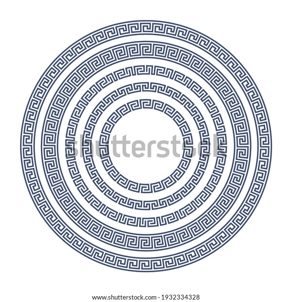 Round Frame Greek Pattern Grecian Circle Stock Vector (Royalty Free ...