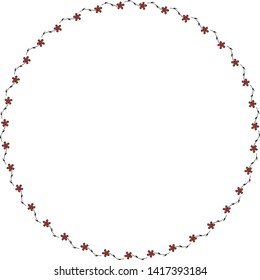 Round Frame Horizontal Carnation On White Stock Vector (Royalty Free ...