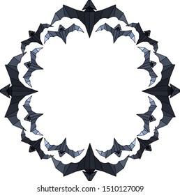 Round Frame Low Poly Bats Happy Stock Vector (Royalty Free) 1510127009 ...