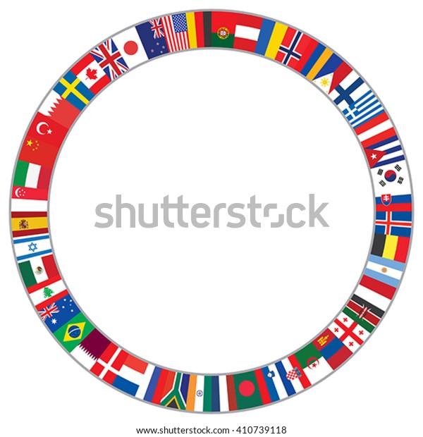 Round Frame Made World Flags Vector Stock Vector (Royalty Free ...