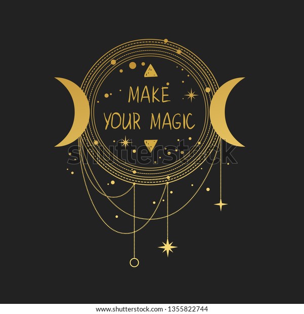 Round Frame Moon Sillhouettes Place Your Stock Vector (Royalty Free ...