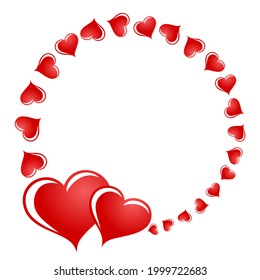 Round Frame Red Hearts Stock Vector (Royalty Free) 1999722683 ...