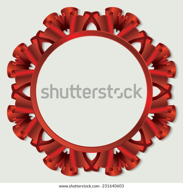 Round Frame Ribbonperfect Invitations Wreath Ribbons Stock Vector ...