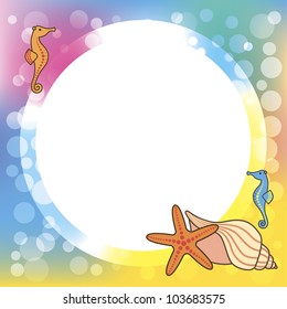 Round Frame Sea Cockleshell Star Sea Stock Vector (Royalty Free ...