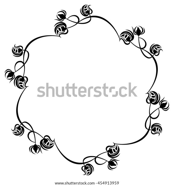 Round Frame Silhouette Vector Clip Art: vector de stock (libre de ...