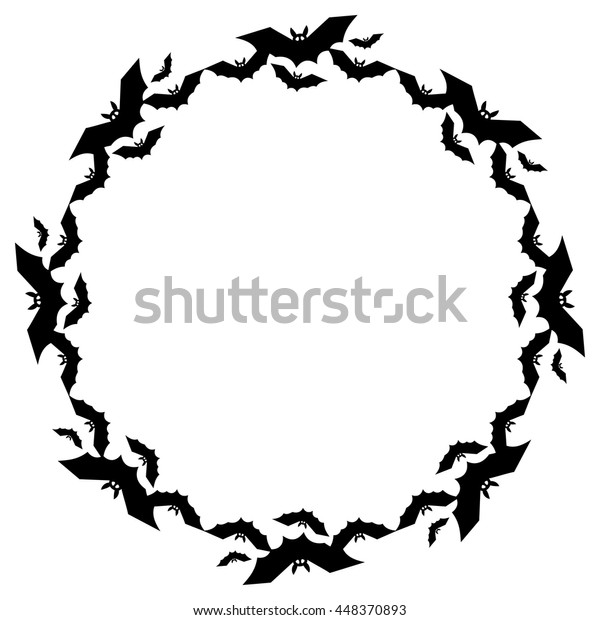 Round Frame Silhouettes Flying Bats Original Stock Vector (Royalty Free ...