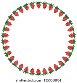 Round Frame Strawberry Isolated Frame On Stock Vector (Royalty Free ...
