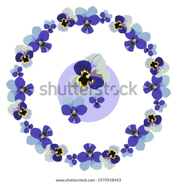 Round Frame Violet Flowers Flower Elements Stock Vector (Royalty Free ...