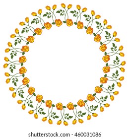 Round Frame Yellow Roses Vector Clip Stock Vector (Royalty Free ...