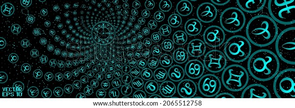 Round Frames Zodiac Signs Horoscope Symbol Stock Vector (Royalty Free ...