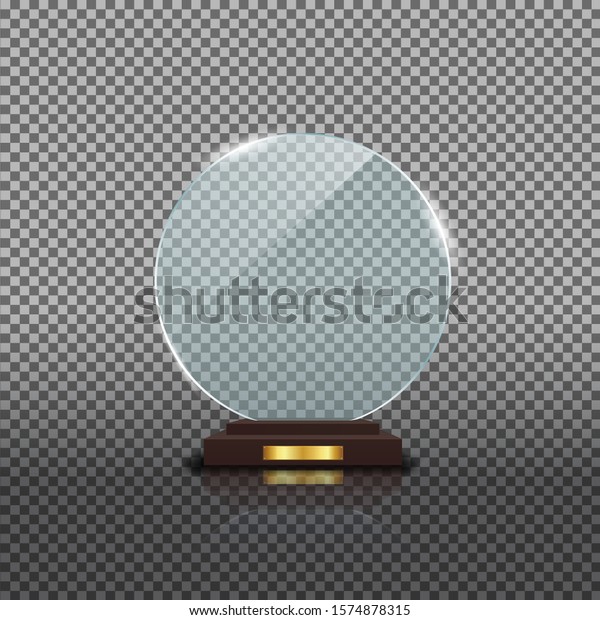 Round Glass Trophy Award Acrilic Blank Stock Vector (Royalty Free ...