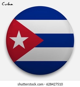 Round Glossy Button Flag Cuba Reflection Stock Vector (Royalty Free ...