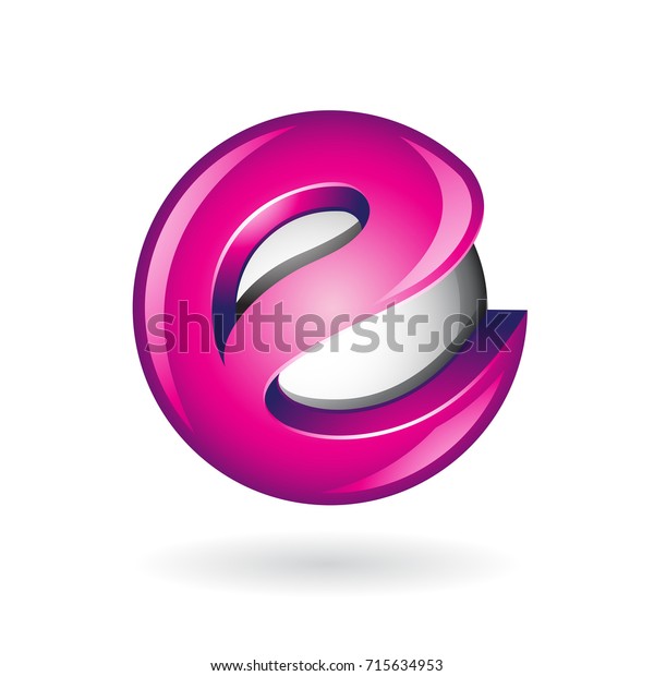 Round Glossy Letter E 3d Magenta Stock Vector (Royalty Free) 715634953 ...