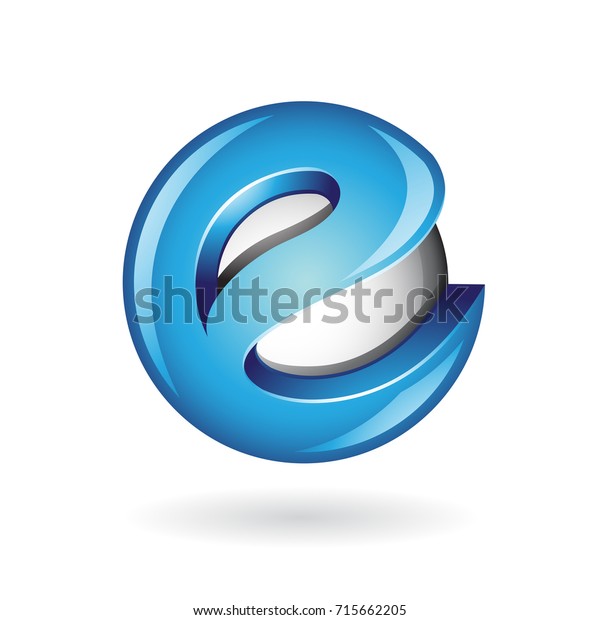 Round Glossy Letter E 3d Blue Stock Vector (Royalty Free) 715662205 ...