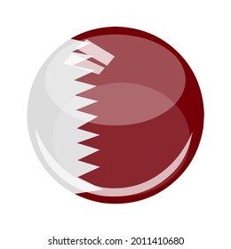 Round Glossy Shape Country Flag Qatar Stock Vector (Royalty Free ...