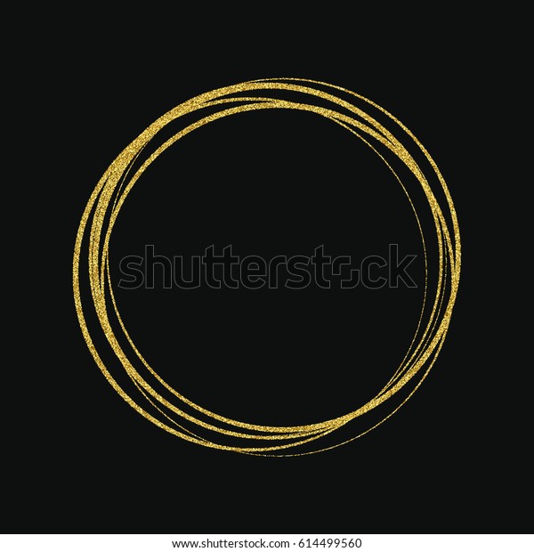 Round Gold Framedesign Elementgold Glitter Texture Stock Vector ...