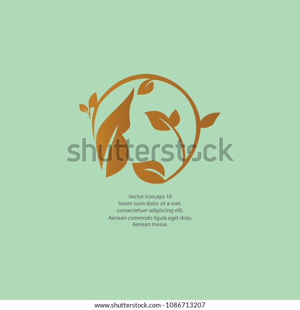 Round Gold Leaf Logo Stock Vector (Royalty Free) 1086713207 | Shutterstock