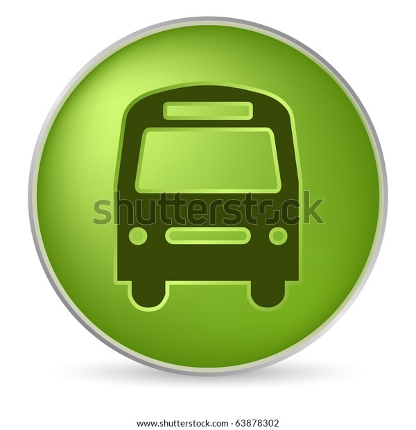 Round Green Bus Icon 3d Effect Stock Vector (Royalty Free) 63878302 ...