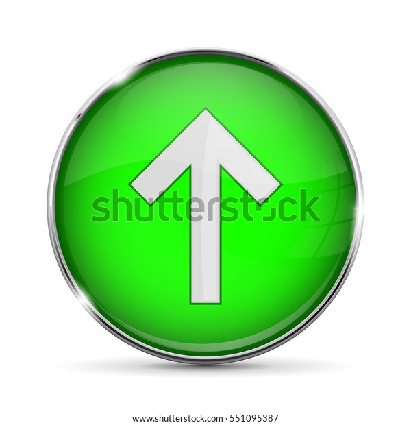 Round Green Button Arrow Metal Frame Stock Vector (Royalty Free ...