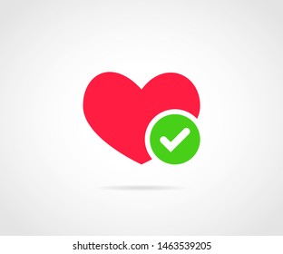 Heart Tick Notice Icon Vector Illustration Stock Vector (Royalty Free ...