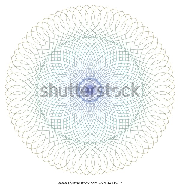 Round Guilloche Pattern Certificate Diploma Voucher Stock Vector ...