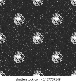 Round Hand Drawn Flowers Grain Texture Stock Vector (Royalty Free ...