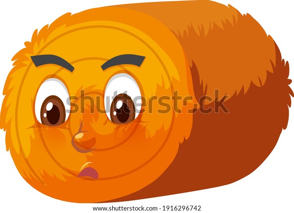 Round Hay Bale Cartoon Character Facial Stock Vector (Royalty Free ...